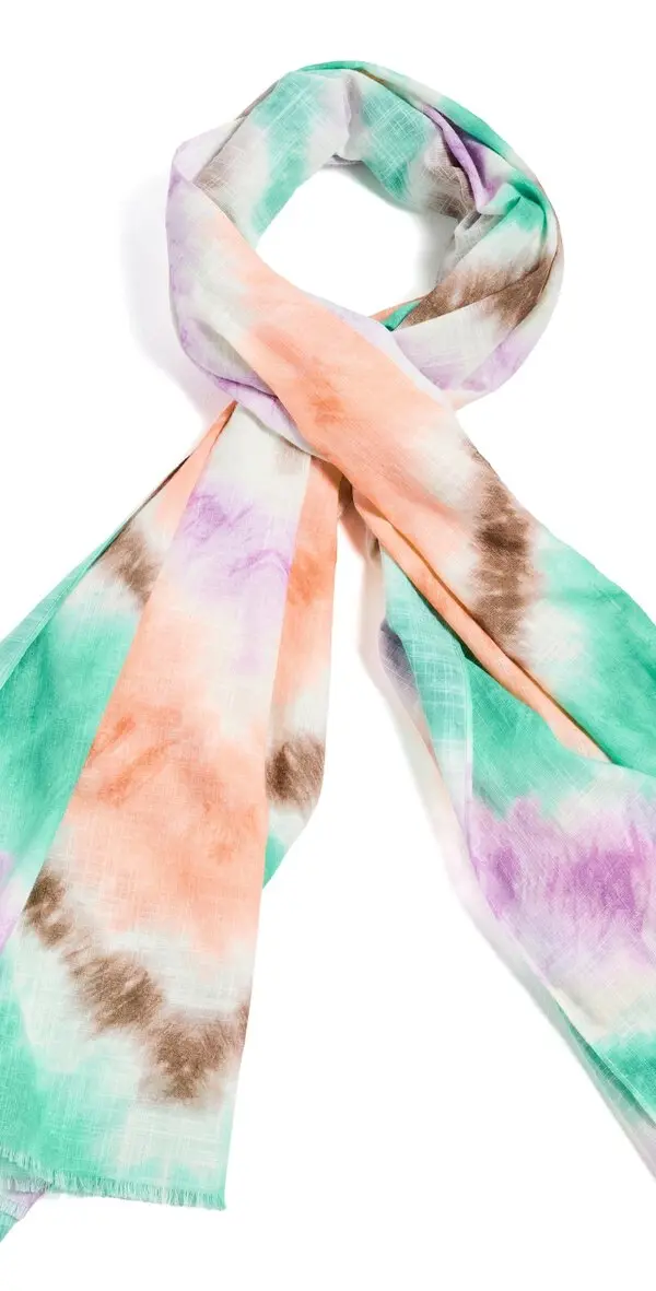 Faherty Brand Tie Dye Printed Oblong Scarf - Egret Multi