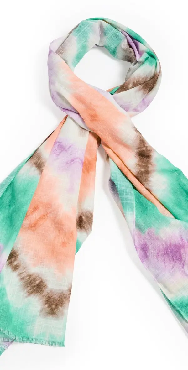Faherty Brand Tie Dye Printed Oblong Scarf - Egret Multi