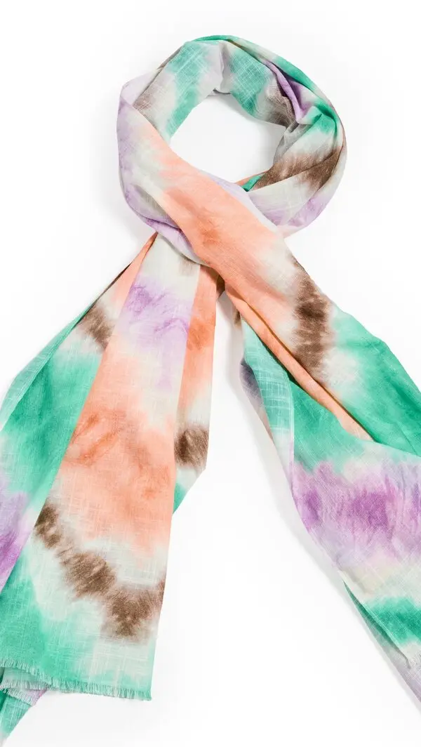 Faherty Brand Tie Dye Printed Oblong Scarf