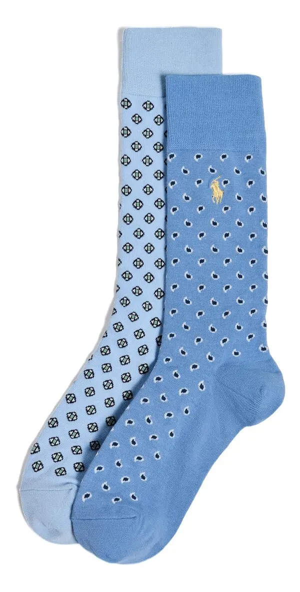 Polo Ralph Lauren Foulard Socks 2-pack - Ltblu