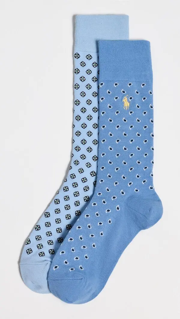 Polo Ralph Lauren 2 Pack Foulard Socks - Ltblu