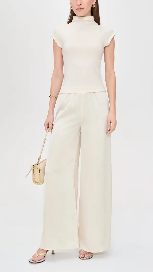 FAVORITE DAUGHTER Satin Wide Leg Pants