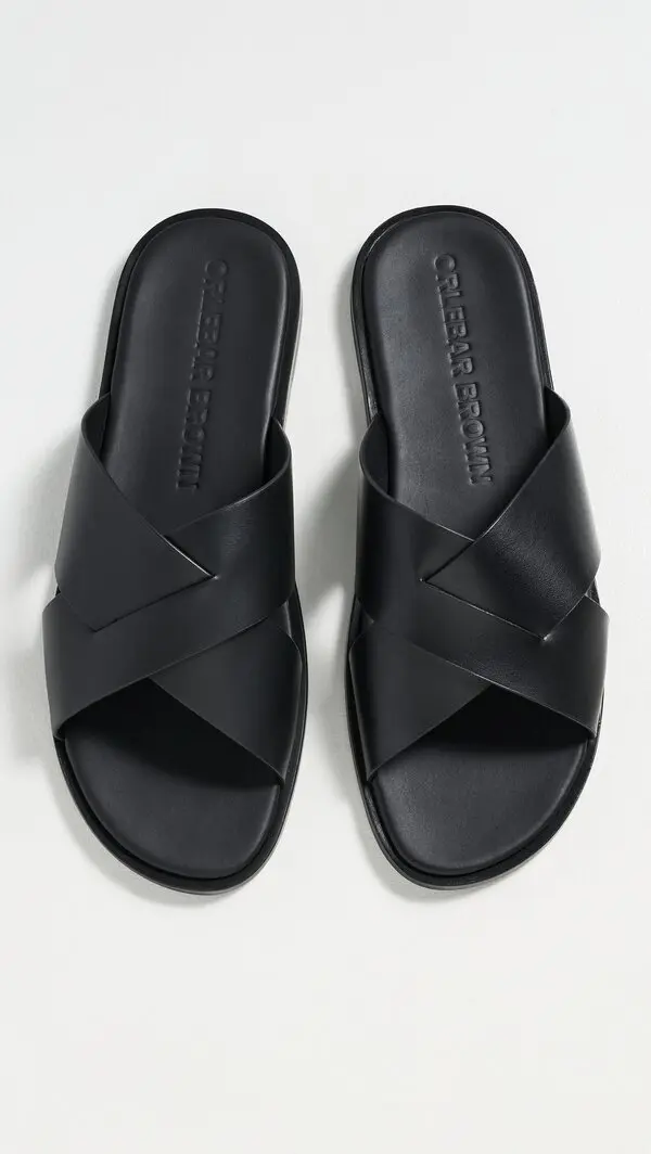 Orlebar Brown Muro Leather Sandals - Black