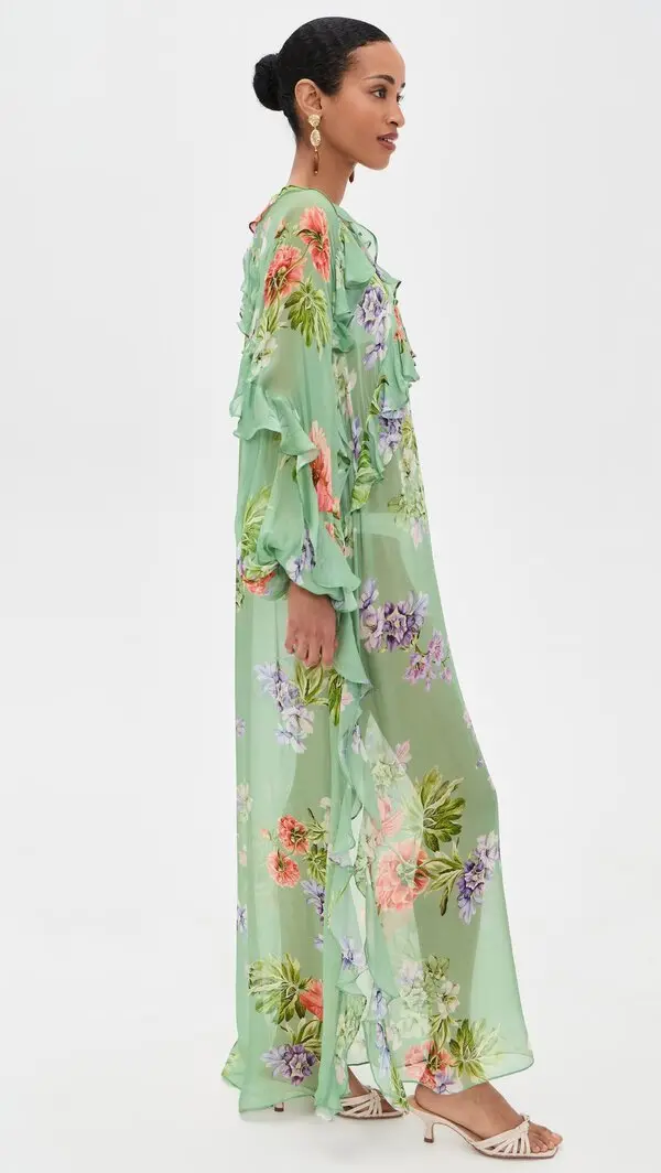 Hemant & Nandita Floral Ruffle Caftan