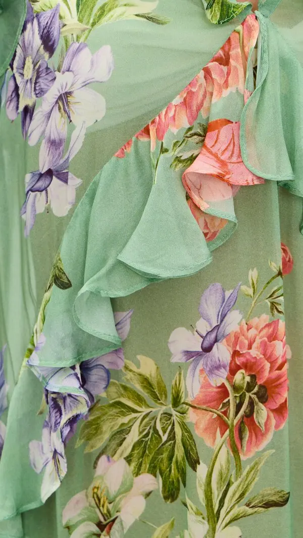 Hemant & Nandita Floral Ruffle Caftan