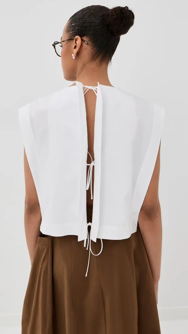 Tibi Cropped Square Blouse