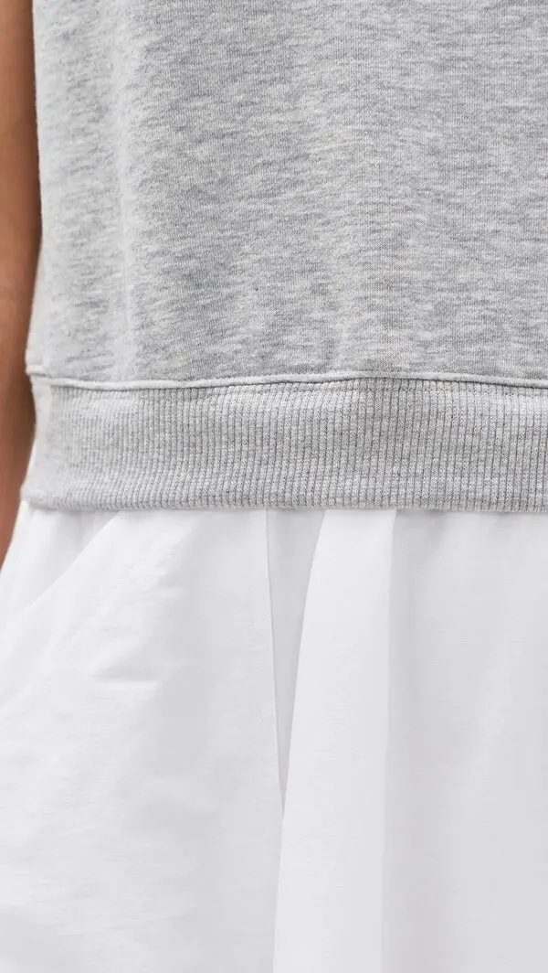Cinq À Sept Parker Mixed Media Midi Dress - Heather Grey/white