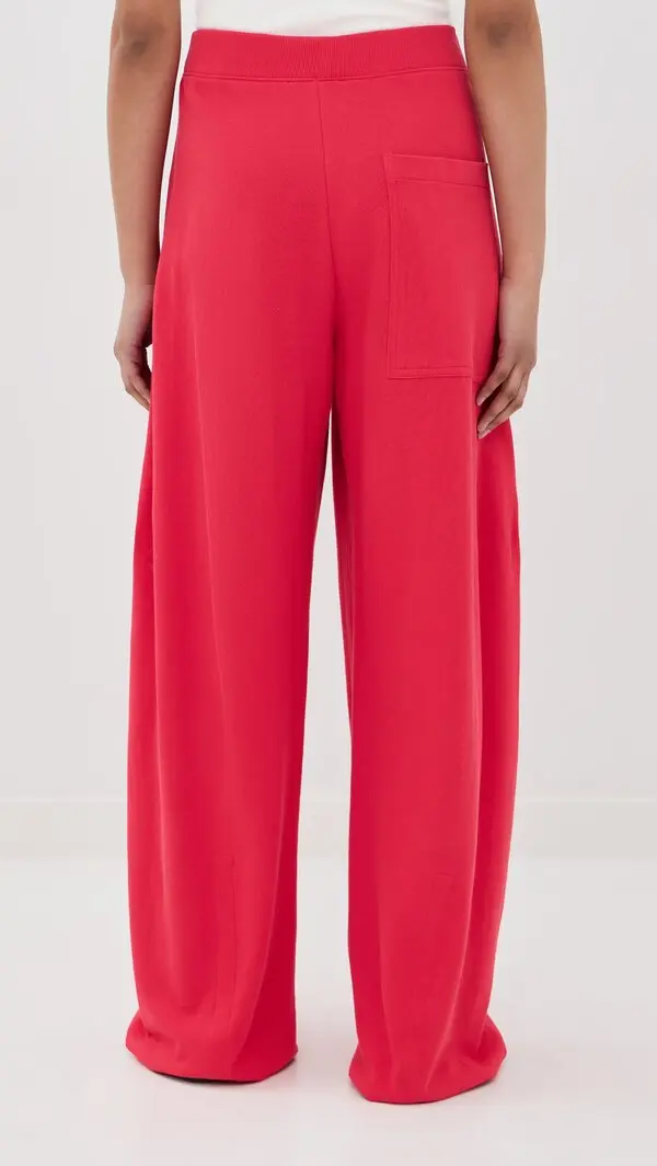 Tibi Lightweight Sweatshirting Wide Leg Pants - Red