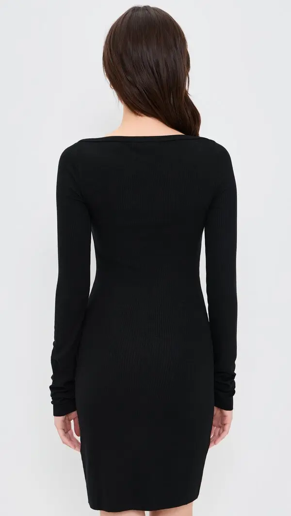Eterne Long Sleeve Ribbed Mini Dress