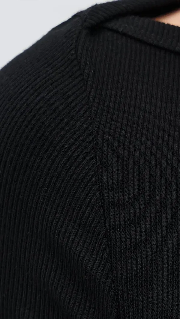 Eterne Long Sleeve Ribbed Mini Dress