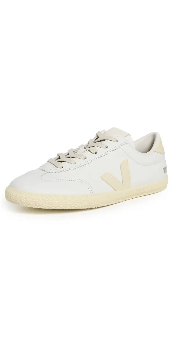 VEJA Volley Signature Leather Sneakers - White/calcaire