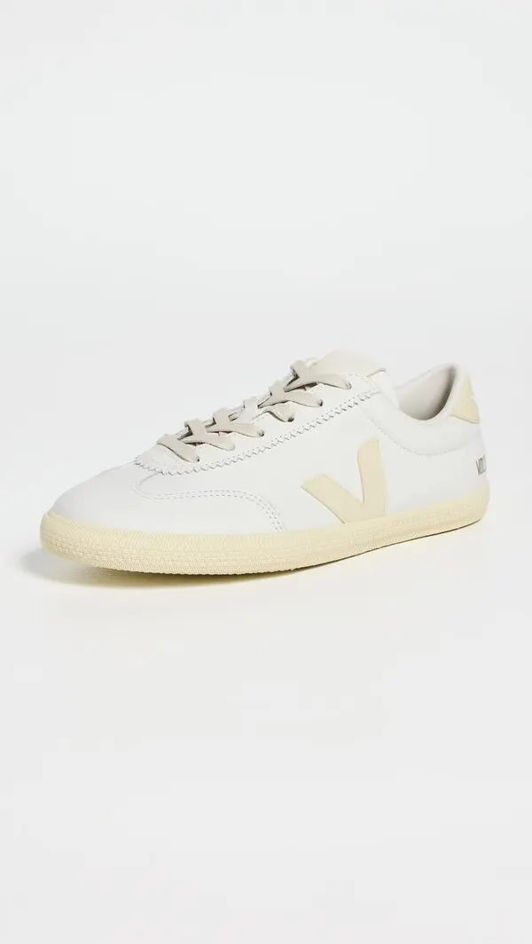 VEJA Volley Signature Leather Sneakers - White/calcaire