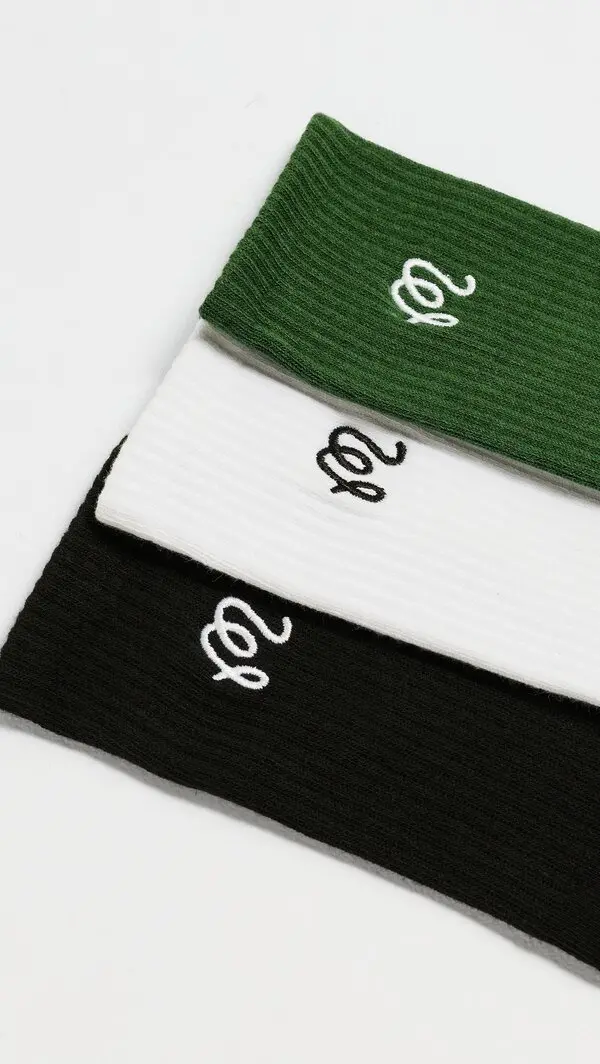 MALBON Crew Socks 3-pack - Multi