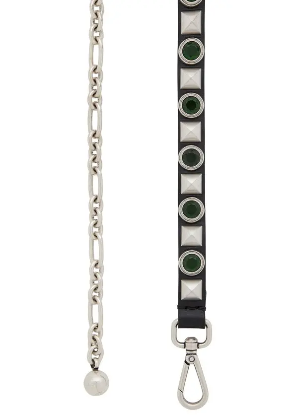 Etro Embellished Leather Chain Belt - Black