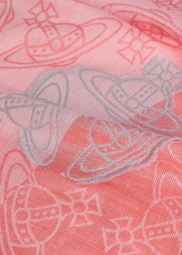 VIVIENNE WESTWOOD Graffiti Logo-monogrammed Cotton-blend Scarf - Red