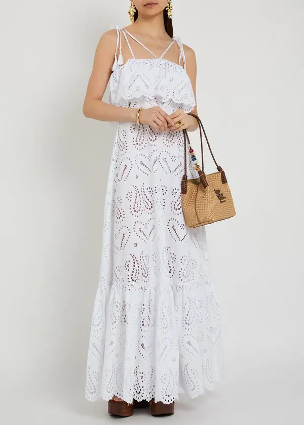 Etro Broderie Anglaise Cotton-blend Maxi Dress
