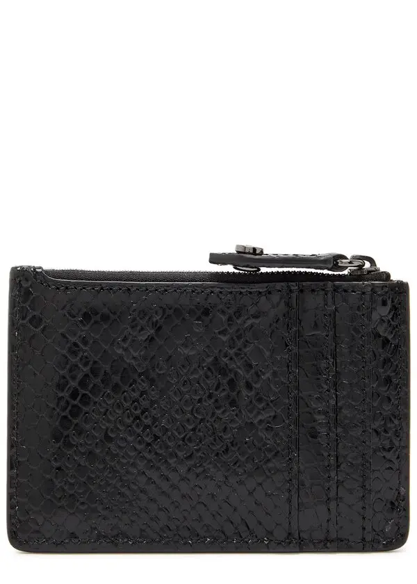 VIVIENNE WESTWOOD Snake-effect Leather Card Holder - Black
