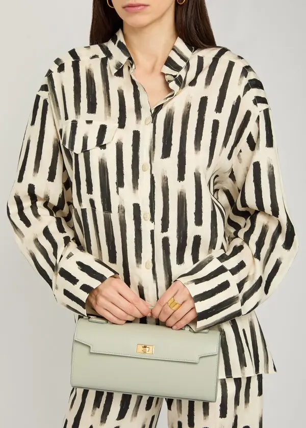 ANYA HINDMARCH Mortimer Leather Clutch - Light Blue