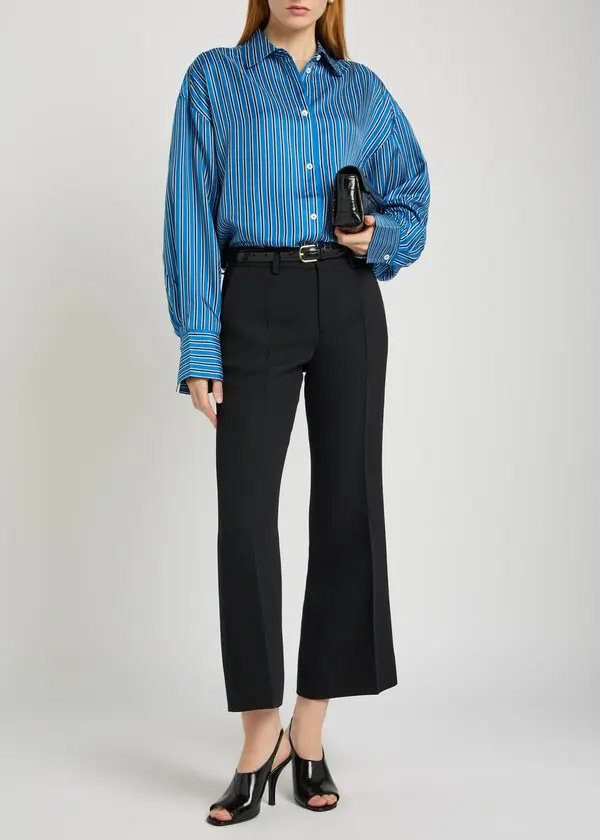 TOTEME Bootcut Cropped Twill Trousers