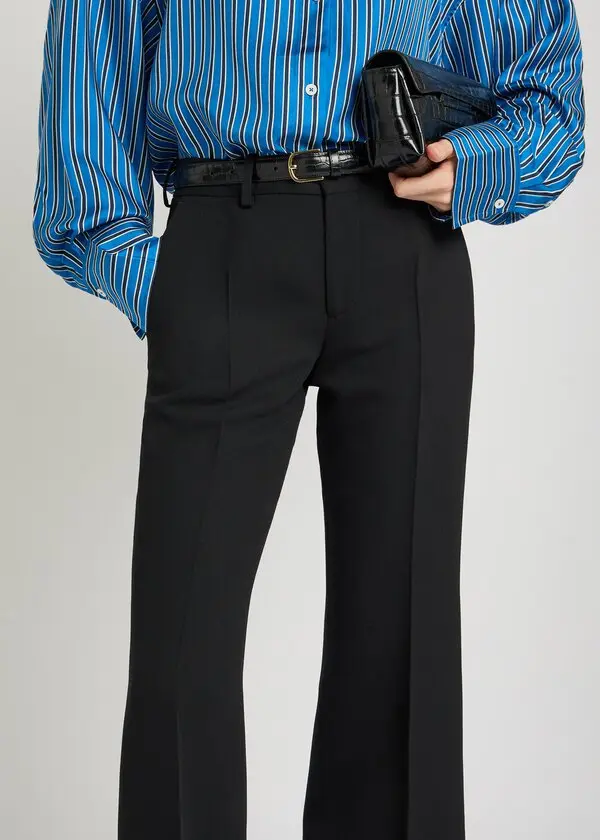 TOTEME Bootcut Cropped Twill Trousers
