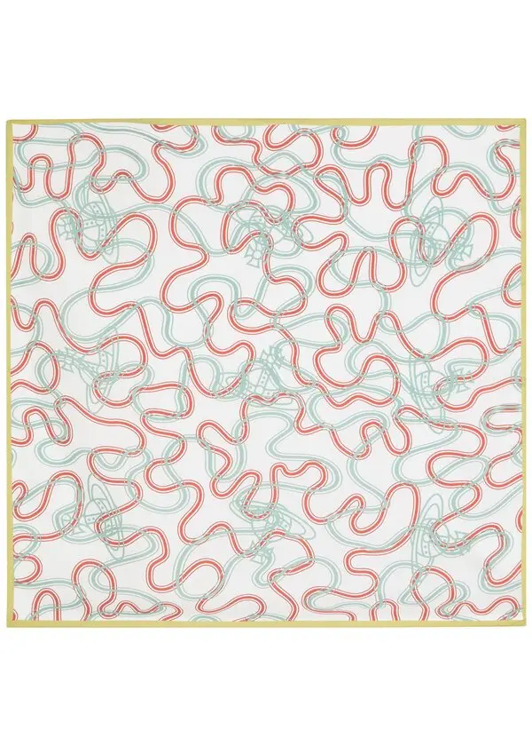 VIVIENNE WESTWOOD Wiggle Orb Printed Silk Scarf - Ivory
