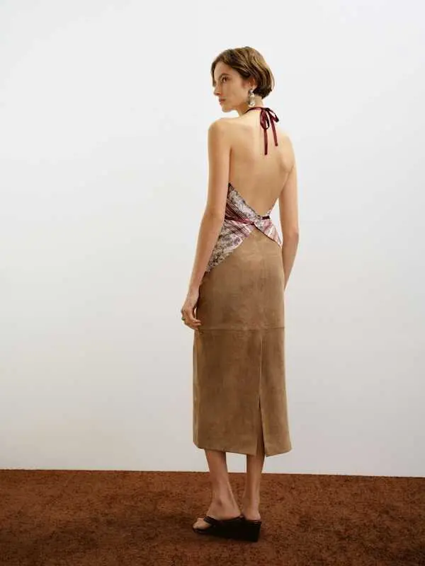 REFORMATION Una Silk Scarf Top - Multi