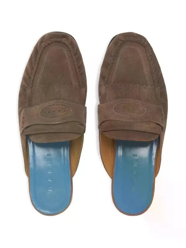 Marni Fringed Suede Sabot Clogs