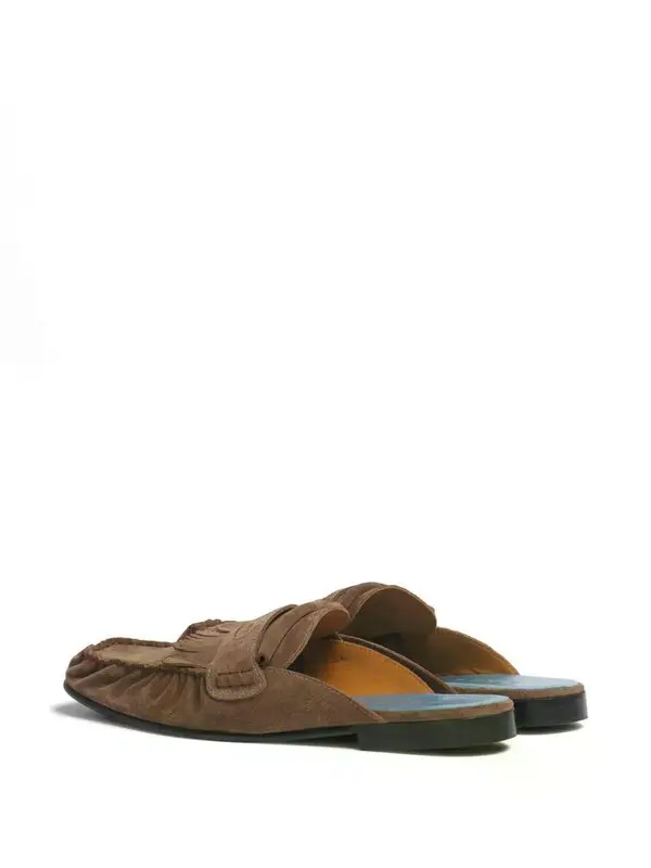 Marni Fringed Suede Sabot Clogs