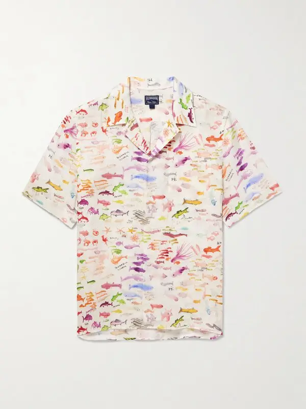 Vilebrequin Fabrice Hybert Charli Printed Linen Shirt - Neutrals