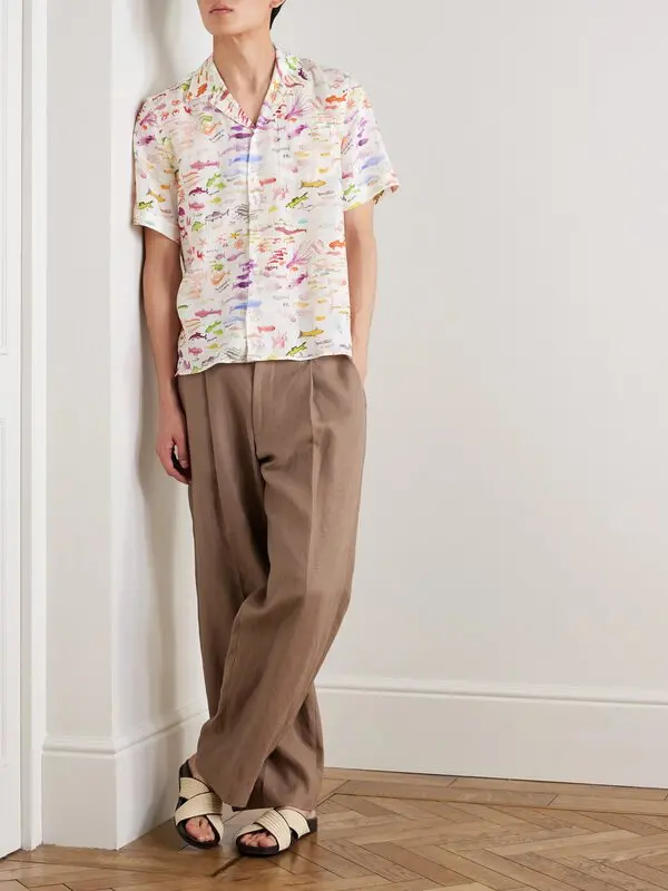 Vilebrequin Fabrice Hybert Charli Printed Linen Shirt - Neutrals