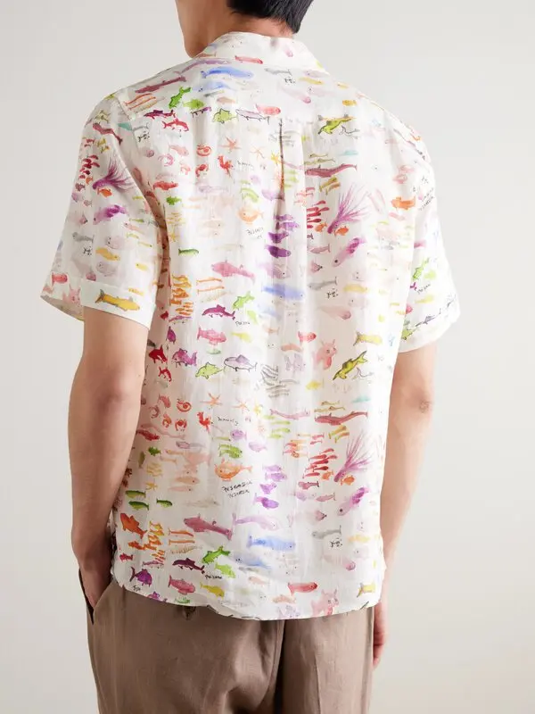 Vilebrequin Fabrice Hybert Charli Printed Linen Shirt - Neutrals