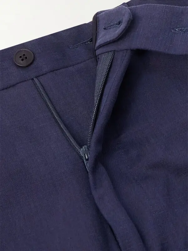 SAMAN AMEL Amo Straight-leg Pleated Suit Trousers - Blue
