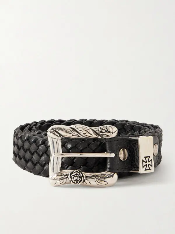 Enfants Riches Déprimés Port Of Souls Braided Leather Belt - Black