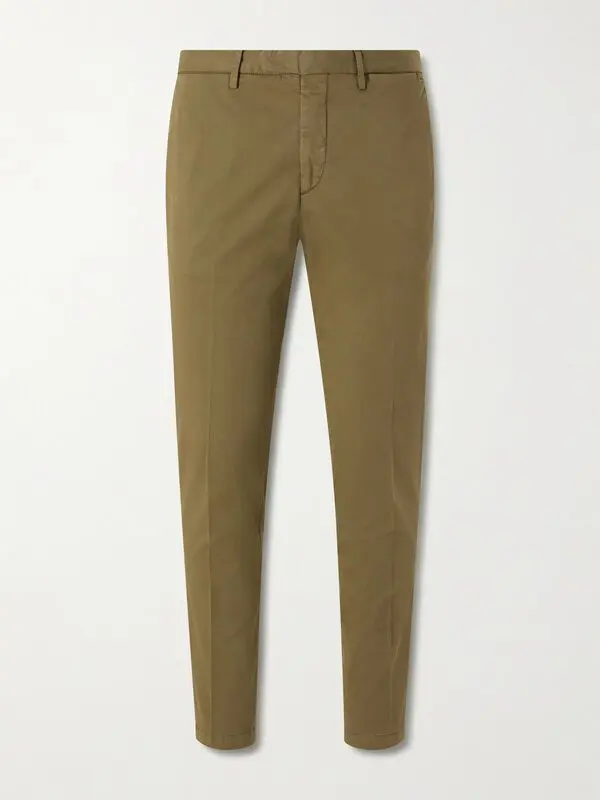 Boglioli Straight-leg Cotton-blend Trousers - Green
