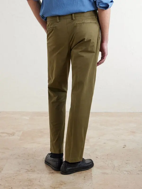 Boglioli Straight-leg Cotton-blend Trousers - Green