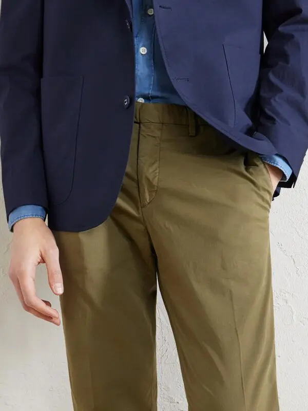 Boglioli Straight-leg Cotton-blend Trousers - Green