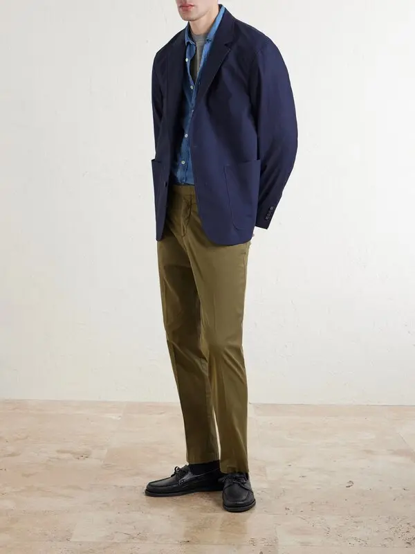 Boglioli Straight-leg Cotton-blend Trousers