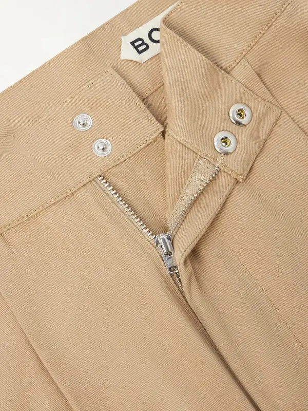 BODE Pleated Cotton-twill Shorts - Neutrals