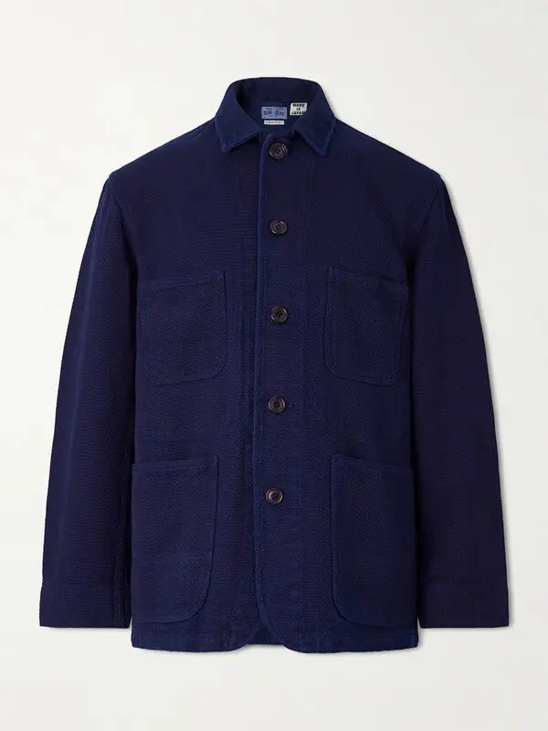 Blue Blue Japan Logo-appliquéd Sashiko Cotton-piqué Jacket