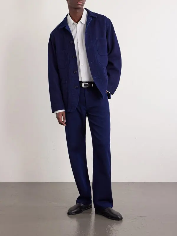 Blue Blue Japan Logo-appliquéd Sashiko Cotton-piqué Jacket