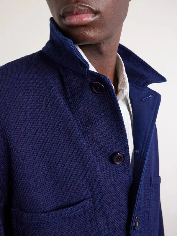 Blue Blue Japan Logo-appliquéd Sashiko Cotton-piqué Jacket