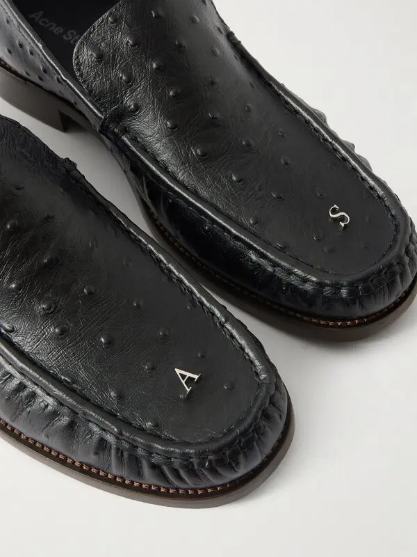 Acne Studios Boafer Embellished Leather Loafers