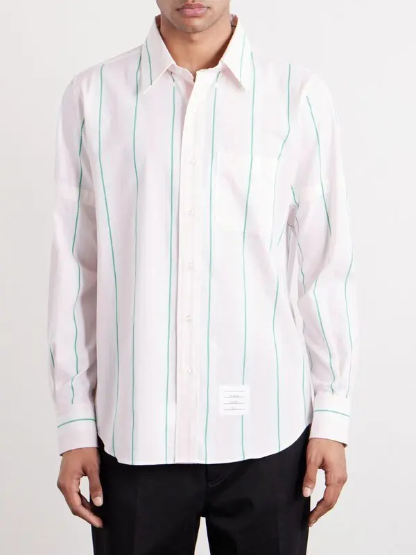Thom Browne Striped Button-down Collar Shirt - Pink