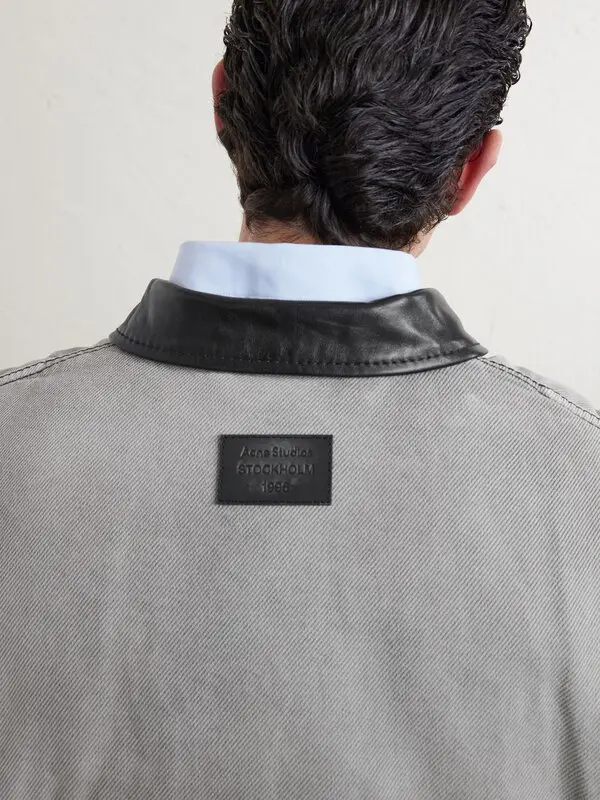Acne Studios Cotton Leather-trimmed Jacket - Gray