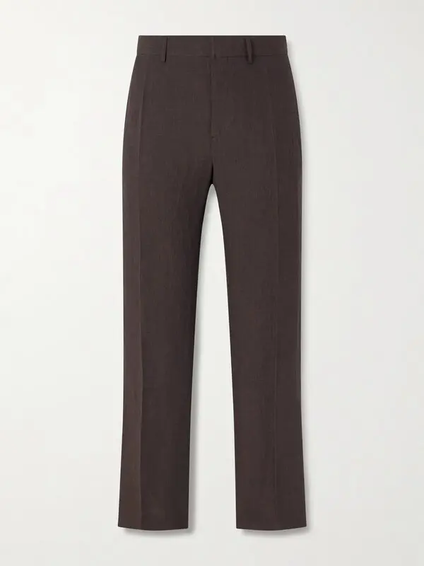 A KIND OF GUISE Linen Tailored Wide Trousers - Brown