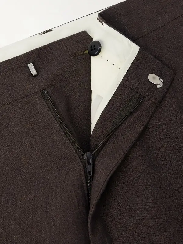 A KIND OF GUISE Linen Tailored Wide Trousers - Brown