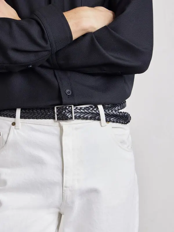 NILI LOTAN 3cm Nic Woven Leather Belt