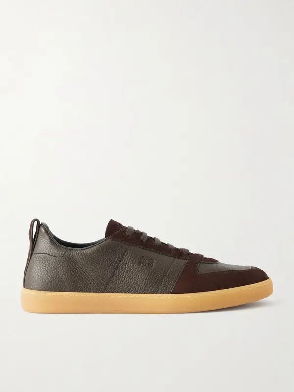 Church's Repton Textured-leather And Deerskin Sneakers - Brown