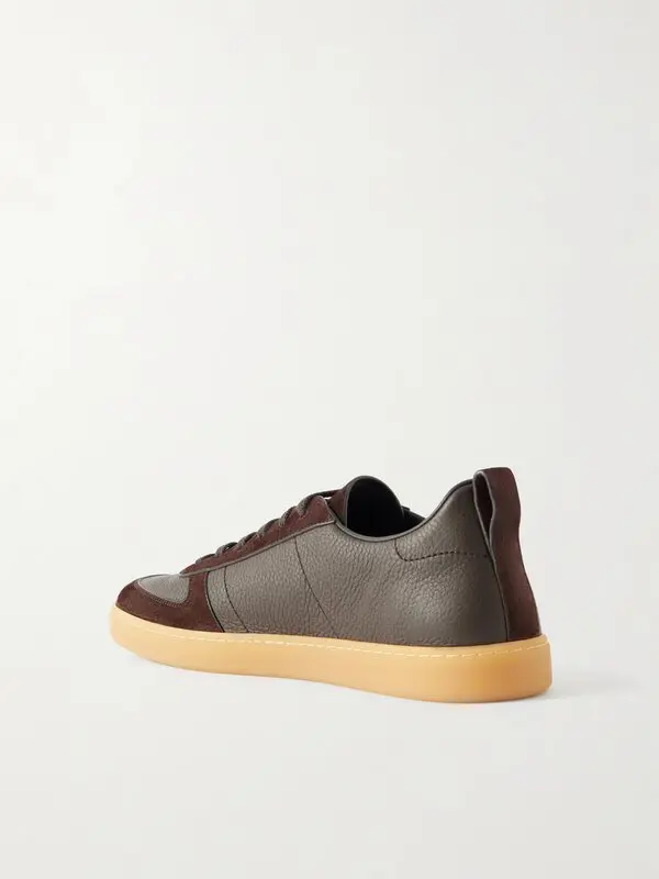 Church's Repton Textured-leather And Deerskin Sneakers - Brown