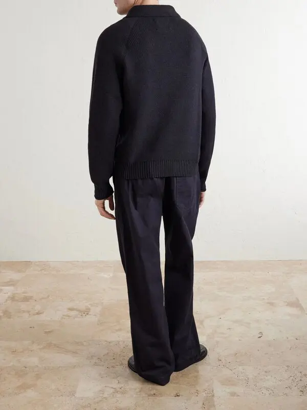 MARGARET HOWELL Wool And Cotton-blend Half-zip Sweater